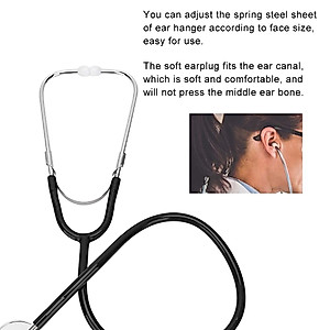Single Head Stethoscope, Lightweight Aluminium Alloy Heart Lung Detection Echoscope for Doctors/Nurses/Nursing Students, for Medical/Home(Black)