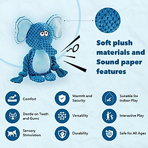 Playtime Palace, Premium Quality Plush Dog Toys Pack of 5 - Chewy and Squeaky Fun for All Breeds - Durable Teething Options for Puppies - Ideal for Small, Medium, and Large Dogs - Ultimate Value Pack