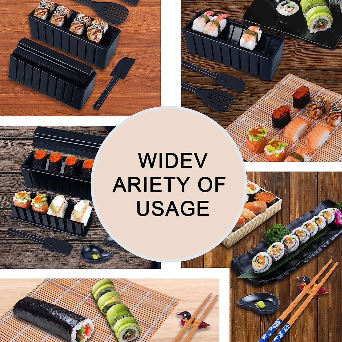 Upgraded 31 Pack Sushi Making Kit for Beginners & Sushi Lovers, Sushi Making Kitchen Accessories Like Bamboo Mats, Chef's Knife, Nigiri/Rice Ball Shaker/Gunkan Sushi Rice Mold and More