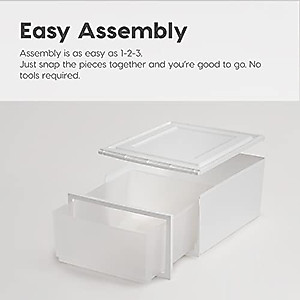 IRIS USA 34 Qt. Stackable Plastic Drawers for Clothes, Medium, 4 Pack, Storage Dresser for Closet, Home, Office, Bedroom and Nursery, Dark Gray