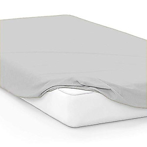 Cot Fitted Sheet - 30 x 80 Inch Silver Solid - 1 Qty Cot Fitted Sheet Only - Cot Size Mattress 4"-8" Deep - Perfect for Narrow Twin/Cot Size/Rv Bunk/Guest Bed/Camping Cot