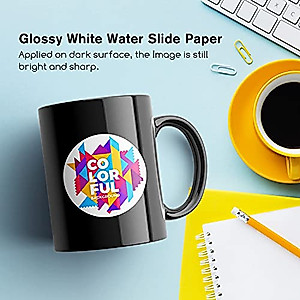 A-SUB Waterslide Decal Paper for Inkjet Printers 25 Sheets White Water Slide Transfer Paper 8.5x11 in for DIY Tumbler, Mug, Glass Decals