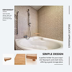 MUSISALY 1 Set Sector Partition Wall Mounted Shelves Wall Rack Kitchen Wall Shelves Corner Floating Shelves Floating Wall Shelves Storage Shelf Bathroom Sundries Holder Wooden Chocolate