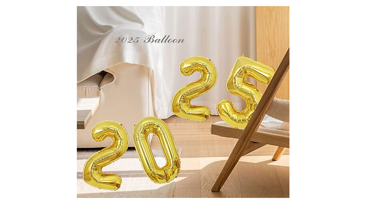 2025 Gold Foil Balloons for New Year & Graduation Party