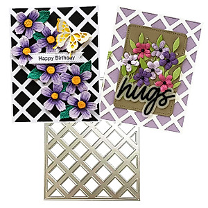 Ammsochy Cutting Dies 3D Backgrounds Frame Metal Stencils Scrapbooking Tools DIY Craft Carbon Steel Embossing Template for Paper Card Making Album Arts Crafts Supplies (Rhombus Layering)