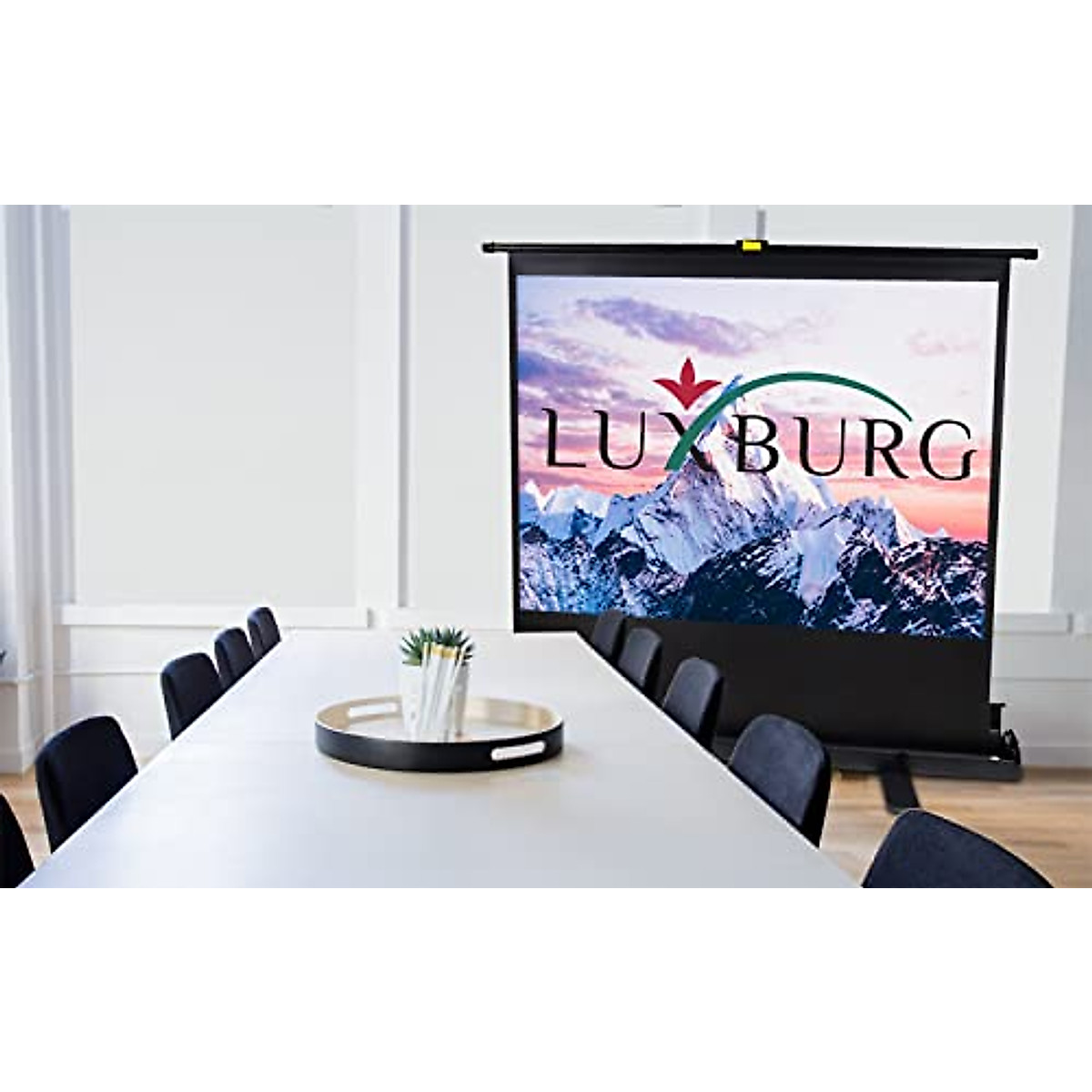 LUXBURG 60" 139x75 cm Full HD 3D Portable Freestanding Floor Pull-up Projector Projection Screen - Matt White Screen 16:9 (60"x29") with Carry case!