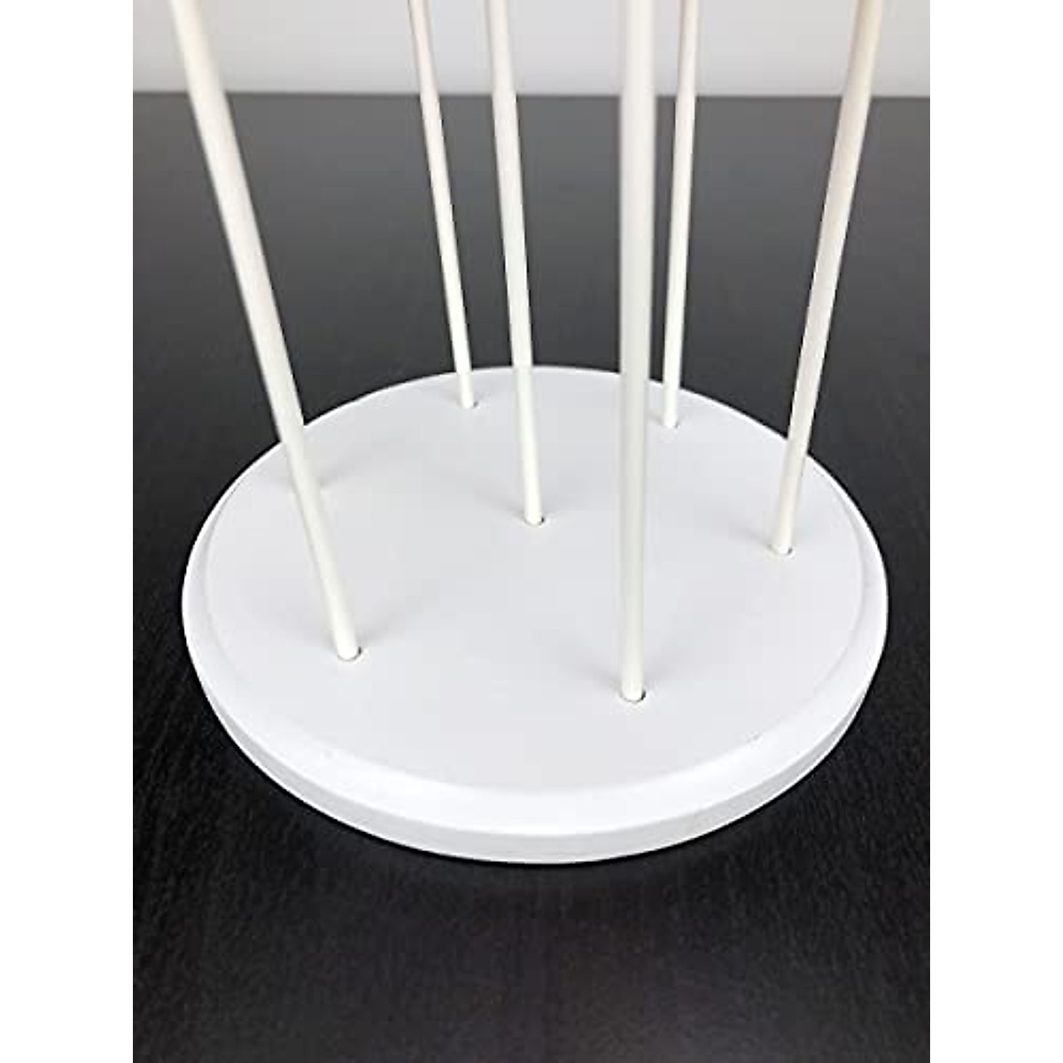 NANGOPOP 2 Pack Cake Pop Stand - 7 Hole Wood Lollipop Holder Display Round Candy or Sucker Stand for Wedding, Birthday Party, White