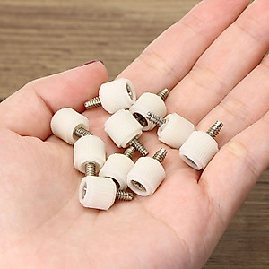 ONLYKXY #6-32 Computer Case Fastener Screws White PC Computer Case Screw Hand Tighten Thumb Screws (10pcs)