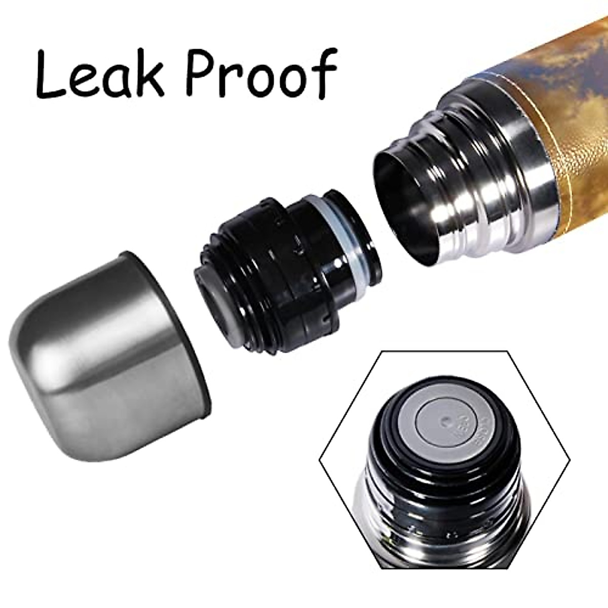 Ostrich African Sunset Vacuum Insulated Water Bottle Stainless Steel Thermos Flask Travel Mug Coffee Cup Double Walled 17 OZ