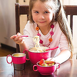 Innobaby Din Din Smart Stainless Steel 11 oz Feeding Bowl with Handles for Babies, Toddlers and Kids. BPA Free, Blue