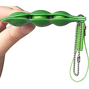 12PCS Squeeze Bean Keychain Fidget Toys for Skin Picking, Pea Pod Sensory Fidget Toys,Peanut Poppers Fidget Toy,Stress Relief Toys,Party Favors