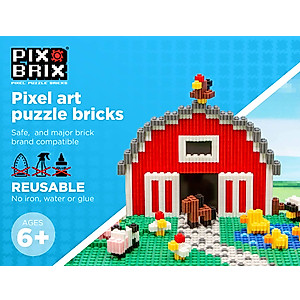 Pix Brix Pixel Art Puzzle Bricks Bundle - 4,500 Piece Pixel Art Kit, Mixed 32 Color Palette (Light, Medium, Dark) - Interlocking Building Bricks, Create 2D and 3D Builds - Stem Toys, Ages 6 Plus