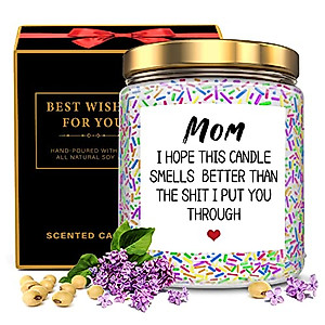 Gifts for Mom Christmas Gifts for Mom Birthday Gifts for Mom New Mom Gifts for Women Mothers Day Gifts for Mom Grandma Wife Unique Mom Birthday Gifts from Daughter Son Kid Husband Lilac Flower Candles
