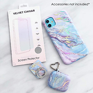 Velvet Caviar Compatible with iPhone 11 Case Marble for Women & Girls - Cute Protective Phone Cases (Pink Iridescent Holographic Blue)