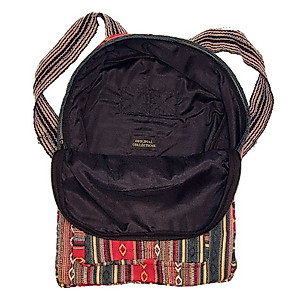 Original Collections Unisex Tribal Red Woven Cotton Ethnic Hippie Backpack or Daypack One_Size