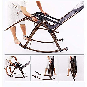 XZGDEN Lightweight Sun Lounger Camping Chairs Leisure Chair Garden Patio Foldable Textilene Fabric Rocking Lounger Chair Sunbed Supported Weight Max 440lb