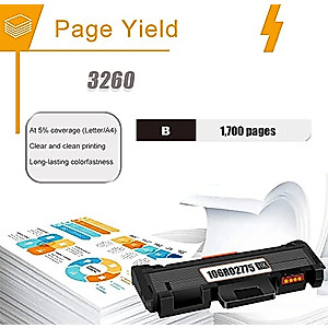 3260 Compatible 106R02775 Toner Cartridge Replacement for Xerox WorkCentre 3215 3215NI 3225 3225DNI Phaser 3260 3260DI 3260DNI 3052 Printer Toner.(1Black)