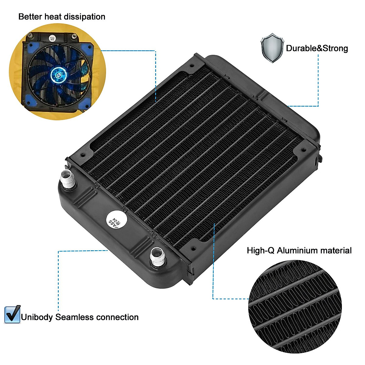 AGPtek 12 Pipe Aluminum Heat Exchanger Radiator for PC CPU CO2 Laser Water Cool System Computer