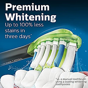 Philips Sonicare Genuine W3 Premium White Replacement Toothbrush Heads, 2 Brush Heads, Black, HX9062/95