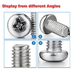 304 Stainless Steel M2 Phillips Round Pan Head Machine Screws (M2 X 6MM)