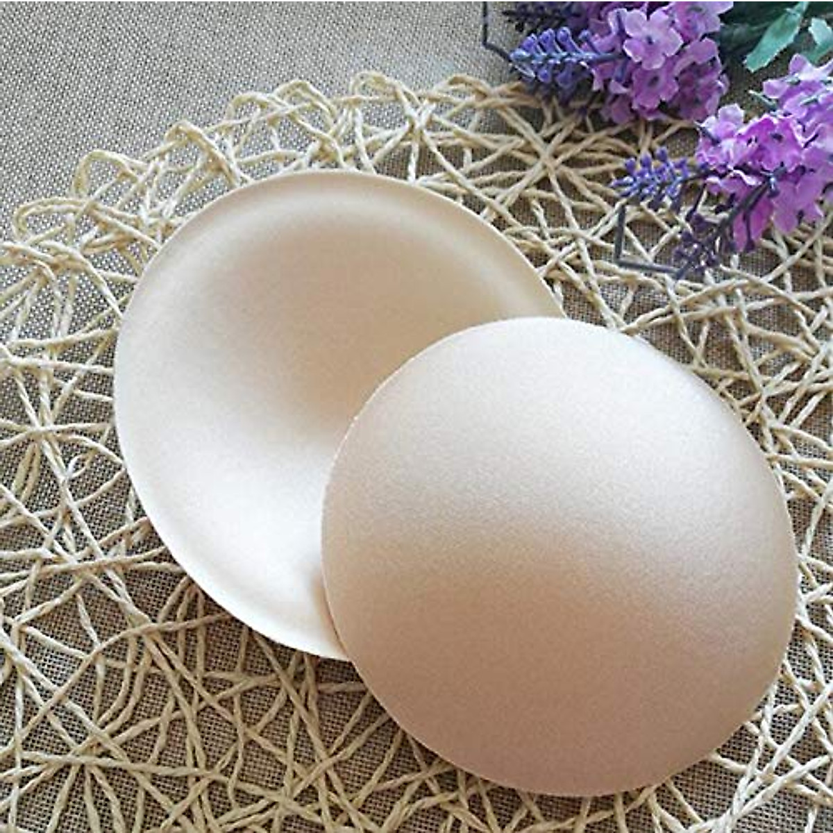 2 Pairs Removable Round Shape Sponge Bra pad Breathable Bra Push Up Bra Breast Insert Pads Breast Enhancers Shaper (White)