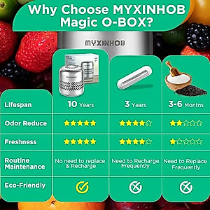 Fridge Deodorizer For Refrigerator Odor Remove: Smell Absorber Long Last for 10 Years