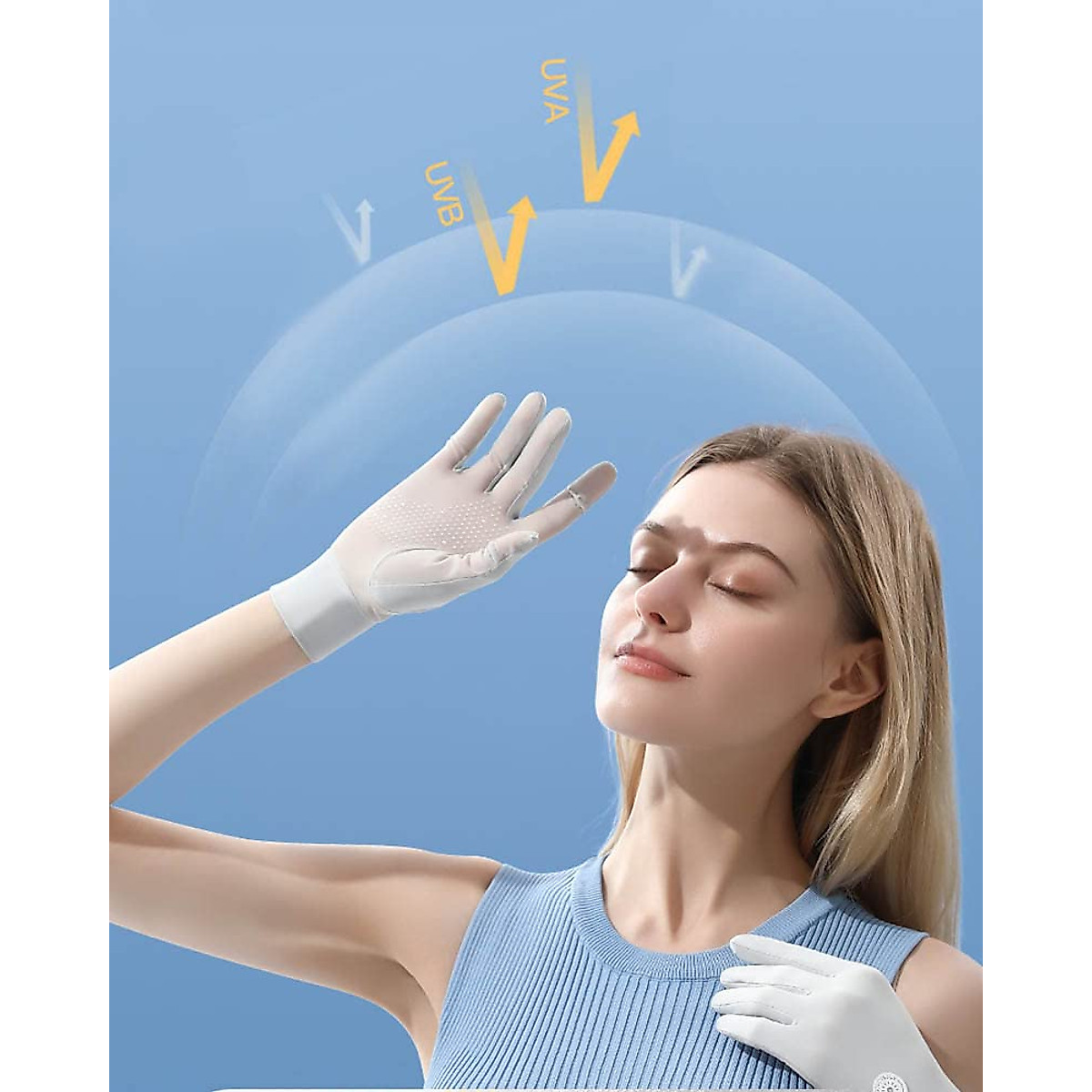 CAMSTIC Women's Ultra Thin UPF 50+ Summer UV Protection Touchscreen Driving Gloves (Grey)