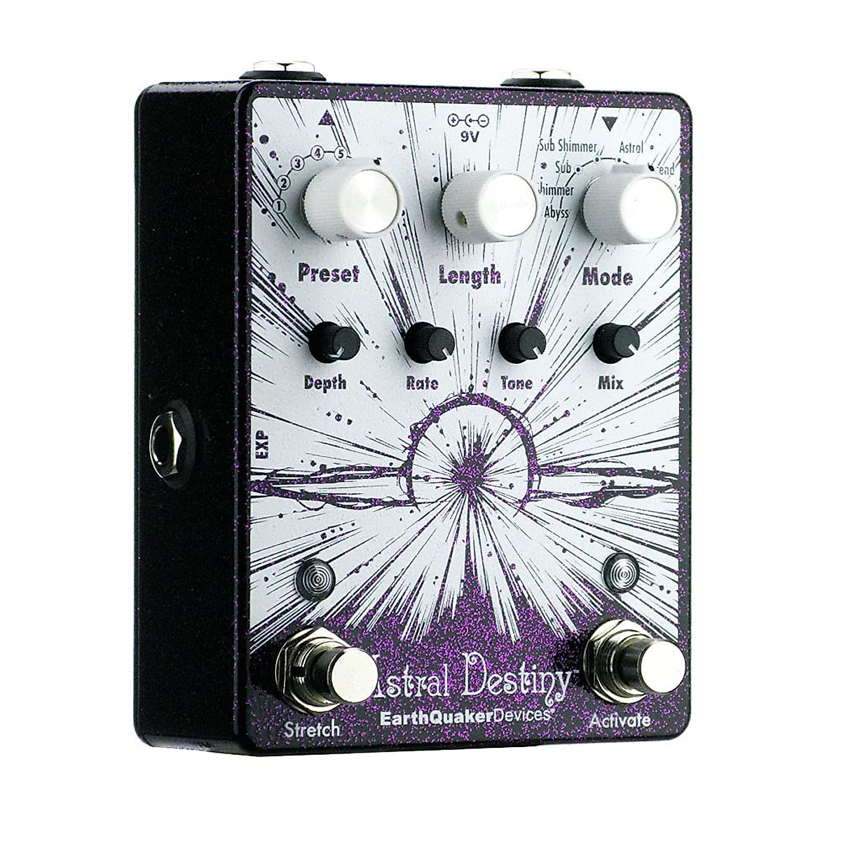 Earthquaker Devices Astral Destiny Octal Octave Reverberation Odyssey Pedal, Blue Lilac and White (CME Exclusive)