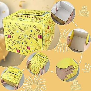 Happy Birthday Day Money Box for Cash Gift Pull,Money Gift Boxes for Cash,Money Box for Cash Gift Colourful Money Holder for Cash with Pull Out Card DIY Set Surprise Birthday Gift Box