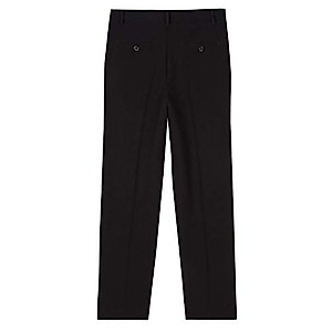 Van Heusen Big Boys' Flex Stretch Flat Front Dress Pants, black, 12