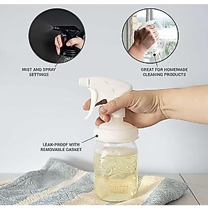 reCap Mason Jar Sprayer | Regular Mouth | Made in the USA | Leak-proof | Freezer-proof | Black - 2 Pack