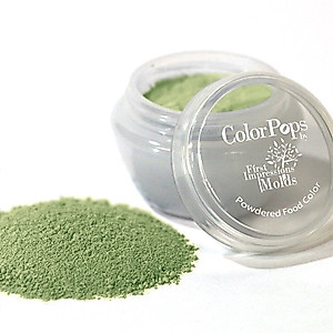 ColorPops by First Impressions Molds Matte Green Shades Edible Powder Food Coloring for Cake Decorating, Baking, Chocolate, Candy, Cookies 10 gr/by volume single jar Manufactured in the USA (Matte Green 7, 10g/vol)