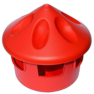 Supa Poultry Feed and Grit Station (Pack of 1), Heavy Duty Durable Plastic Grit Station, Anti Perching Conical Shape Top, Made in The UK.