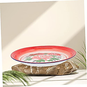 TOGEVAL Enamel Plate Nut Trays Wedding Table Decor Ceramic Tray Wedding Food Platter Snack Serving Platter Chinese New Year Nut Tray Home Storage Plate Chinese Style Dish Plate Enamel Dish