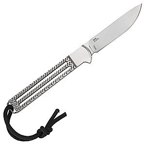CRKT Testy Fixed Blade Knife with Sheath: Lightweight Everyday Carry, Textured Stainless Steel Handle, Glass Reinforced Nylon Sheath 7524,Silver