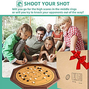 Tournament Crokinole and Checkers, 30-Inch Official Crokinole Board Game with 26" Playing Surface, Canadian Heritage Tabletop Game for Two Players, Dexterity Krokinole Games for Families and Friends