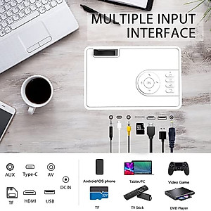 Salange Mini Projector 2022 Upgraded Portable Video Projector for Cartoon, Kids Gift, LED Projector, Compatible with 1080P HDMI TV Stick USB AV Laptop,Smartphone, for Home Cinema & Outdoor Movies