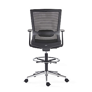 Sunon Office Tall Drafting Chair, Black & Brake Wheels