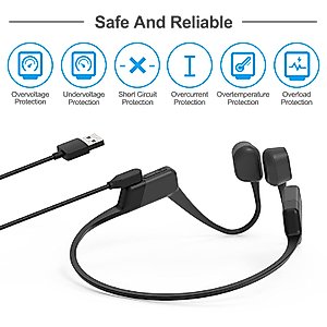 Charging Cable Replacement for AfterShokz Aeropex AS800 & Shokz OpenRun Pro & OpenRun & OpenRun Mini & OpenComm, USB Charger Cord for AfterShokz Aeropex Bone Conduction Headphones
