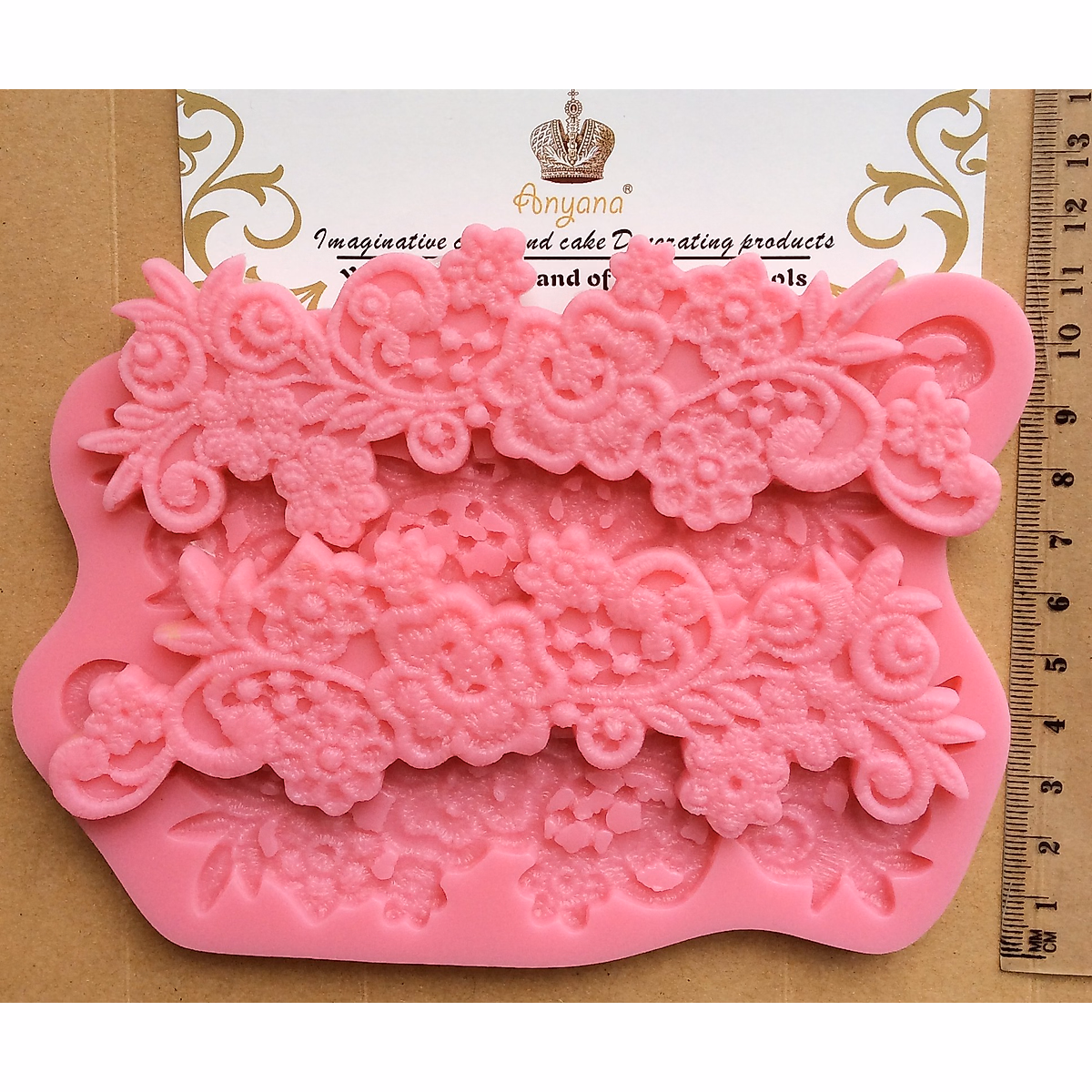 Anyana flower sugar edible vine royal lace wedding cake silicone Embossing Mould fondant impression mat decorating Medallion mold gum paste cupcake topper icing candy imprint sugarcraft mould set of 3