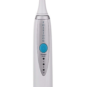 ToiletTree Products Poseidon Rechargeable Sonic Toothbrush with Inductive Charger and 3 Replacement Brush Heads for Multiple Users
