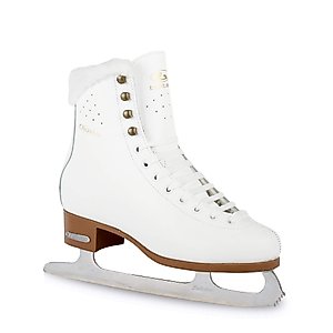 Botas - Fleece Cuff/Figure Ice Skates for Women, Girls/Color: White, Size: Adult 7.5