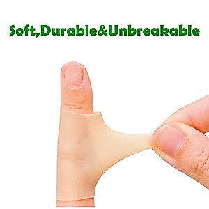 14 PCS Silicone Finger Cots, Gel Finger Protectors for Finger Tips, Soft Reusable Finger Caps Great for Trigger Finger, Hand Eczema, Finger Cracking, Finger Arthritis