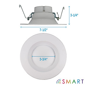 CLEANLIFE Smart LED Recessed Lighting Retrofit Downlight RGB + Tunable White Color Changing WiFi Dimmable LED Can Lights Fits 5 and 6 inch - 12W, 65W Equivalent, App Enabled