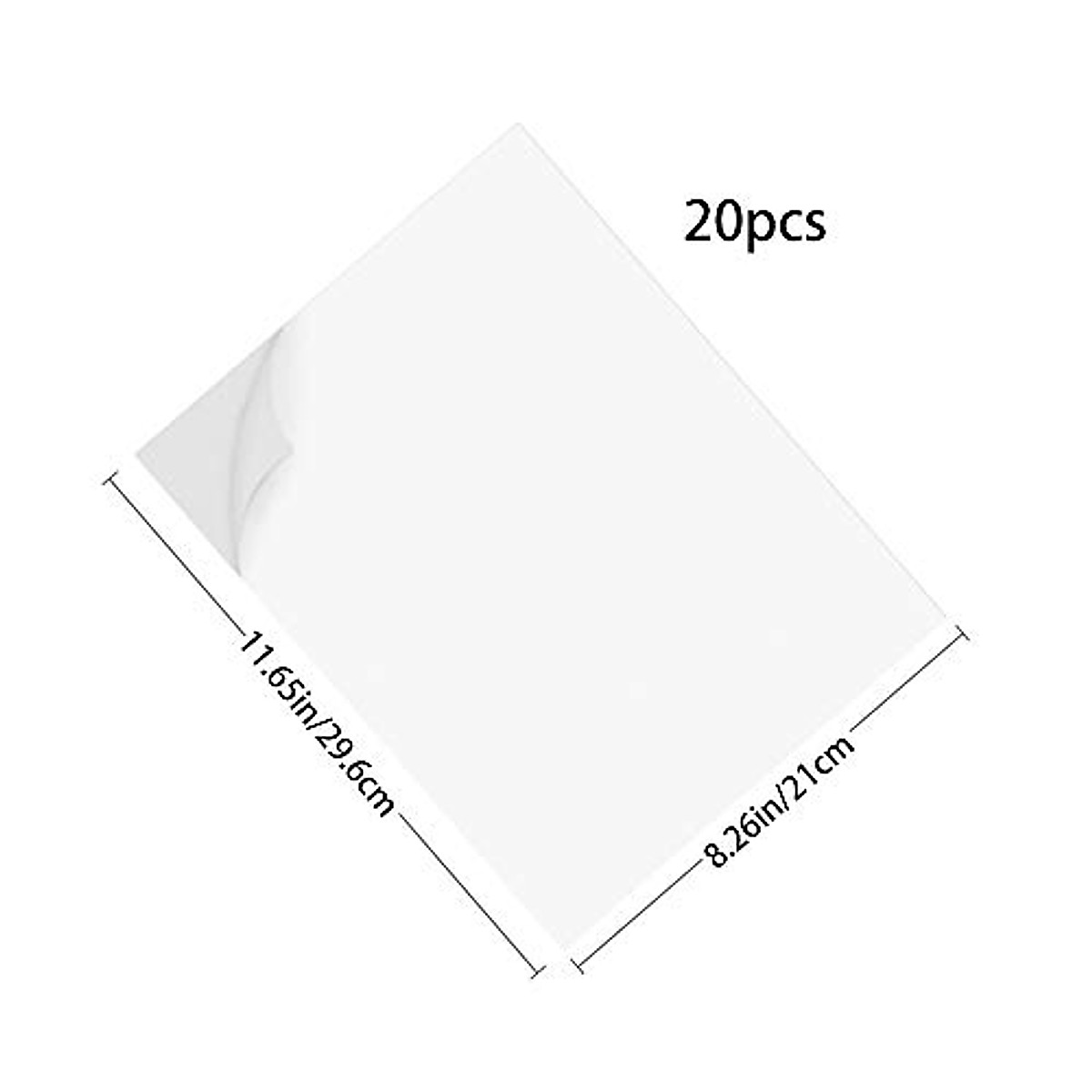 NACTECH 20Pcs Vinyl Sticker Paper Waterproof Glossy Decal Paper Sheets Self-Adhesive Sheets Printable Vinyl Sticker Paper for Inkjet Printer 8.3"x11"