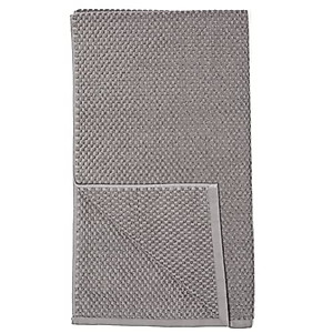 Amazon Basics Odor Resistant Textured Bath Towel, 30 x 54 Inches - 2-Pack, Cotton, Dark Gray