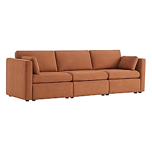 CHITA Oversized Modular Sectional Convertible Fabric Sofa Set, FSC Certified Extra Large Sectional Deep Seat Couch for Living Room,112 inch Width, 3 Seat Modern Modular Sofa, Terracotta
