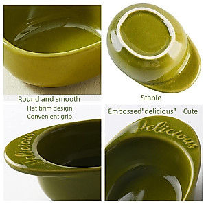 yaocoral 3 Pack 3 oz Mini Ceramic Dipping Sauce Bowls,Soy Sauce Dish,Small Dipping Bowls for Soy,Side Dish,ketchup,Sushi,BBQ,Condiment,Hats Shape,Stackable,Freezer Microwave Safe