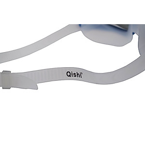Qishi Super Big Frame No Press The Eye Swimming Goggles for Adult (White)