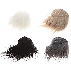 HOODANCOS 4pcs Artificial Fur Fabric 59.06"L x 1.97"W Shaggy Fur Patches Squar Faux Fur Strip for DIY Craft Clothing Hat Sewing Costume